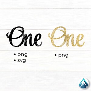 One Birthday Number, PNG and SVG File, Digital Download, Fancy Cursive ...
