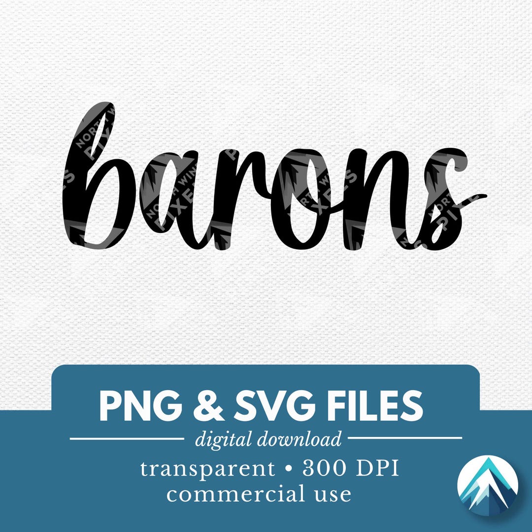 Barons Digital Download, PNG and SVG File, Transparent Background, Boho ...