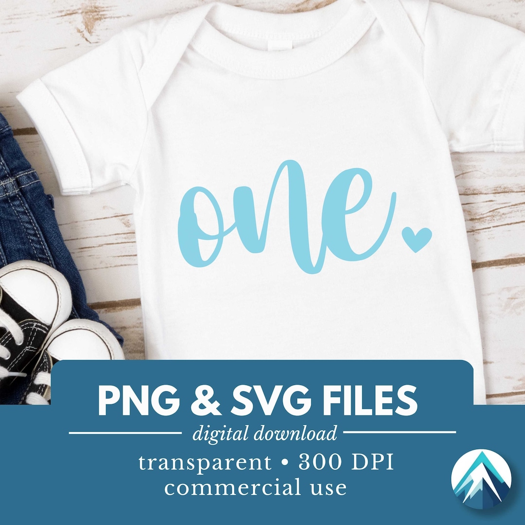 One Birthday Number, Digital Download, PNG and SVG File, Cute Small ...