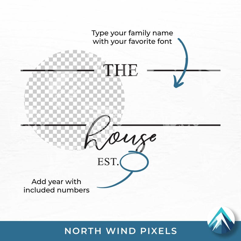 The House Monogram Digital Download, Svg Png Dxf Eps, Add Your Family ...