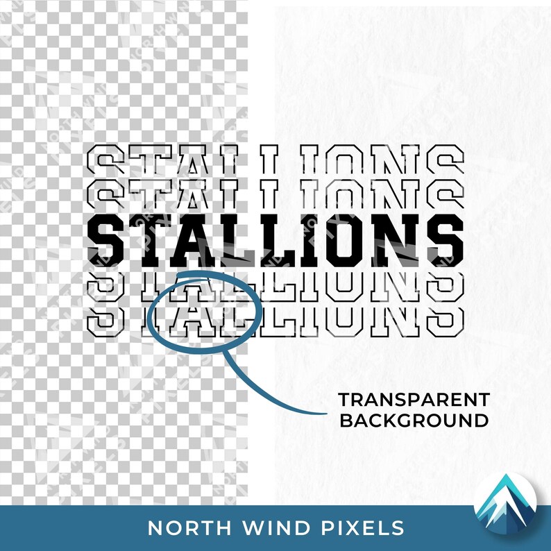 Stallions Digital Download, PNG and SVG Files, Transparent Background ...