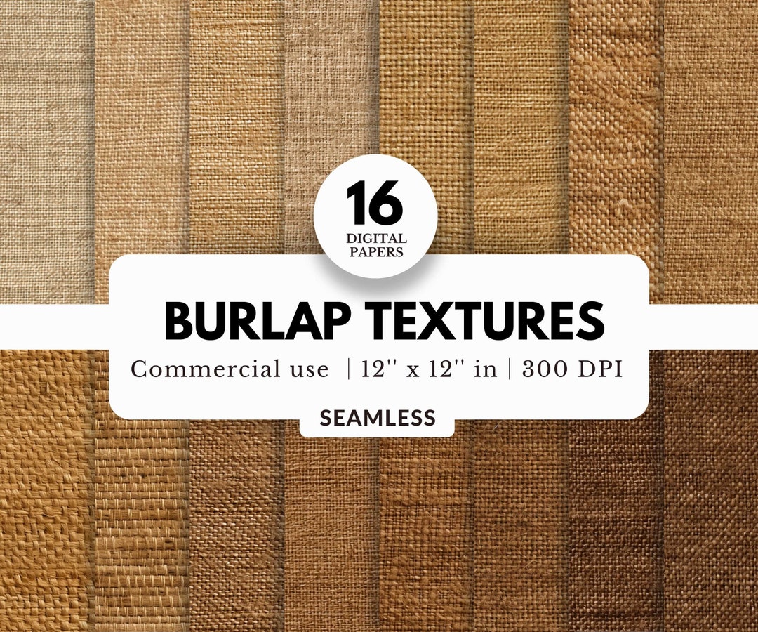 16 Burlap Texture Digital Paper Pack, Seamless Patterns, 12x12, Woven ...