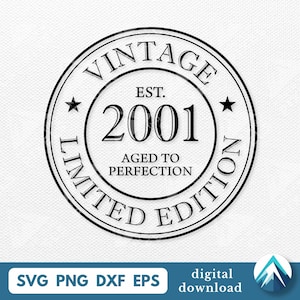 Vintage 2001 Birthday Digital Download, Svg Png Dxf Eps, Old Whiskey ...