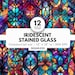 12 Iridescent Stained Glass Digital Papers, Tileable Pattern, JPG ...