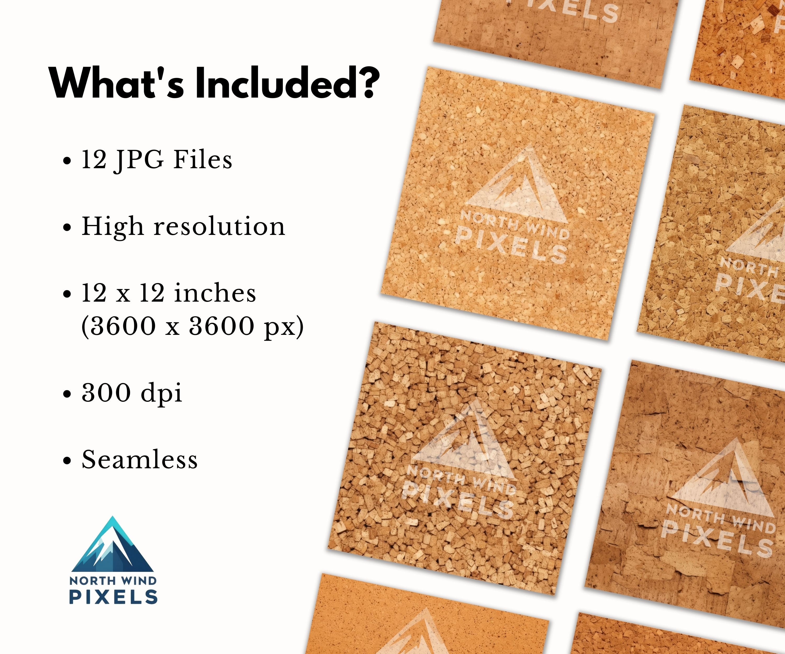 12 Cork Textures Digital Papers, Seamless, 12x12, JPG, Realistic ...