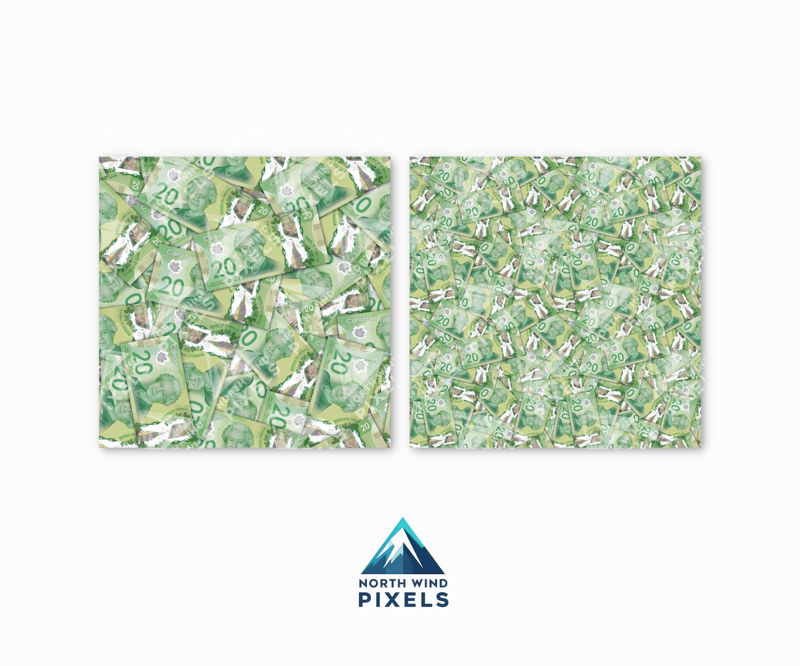 Canada 20 Dollar Bills Digital Papers, Seamless Patterns, JPG Download ...