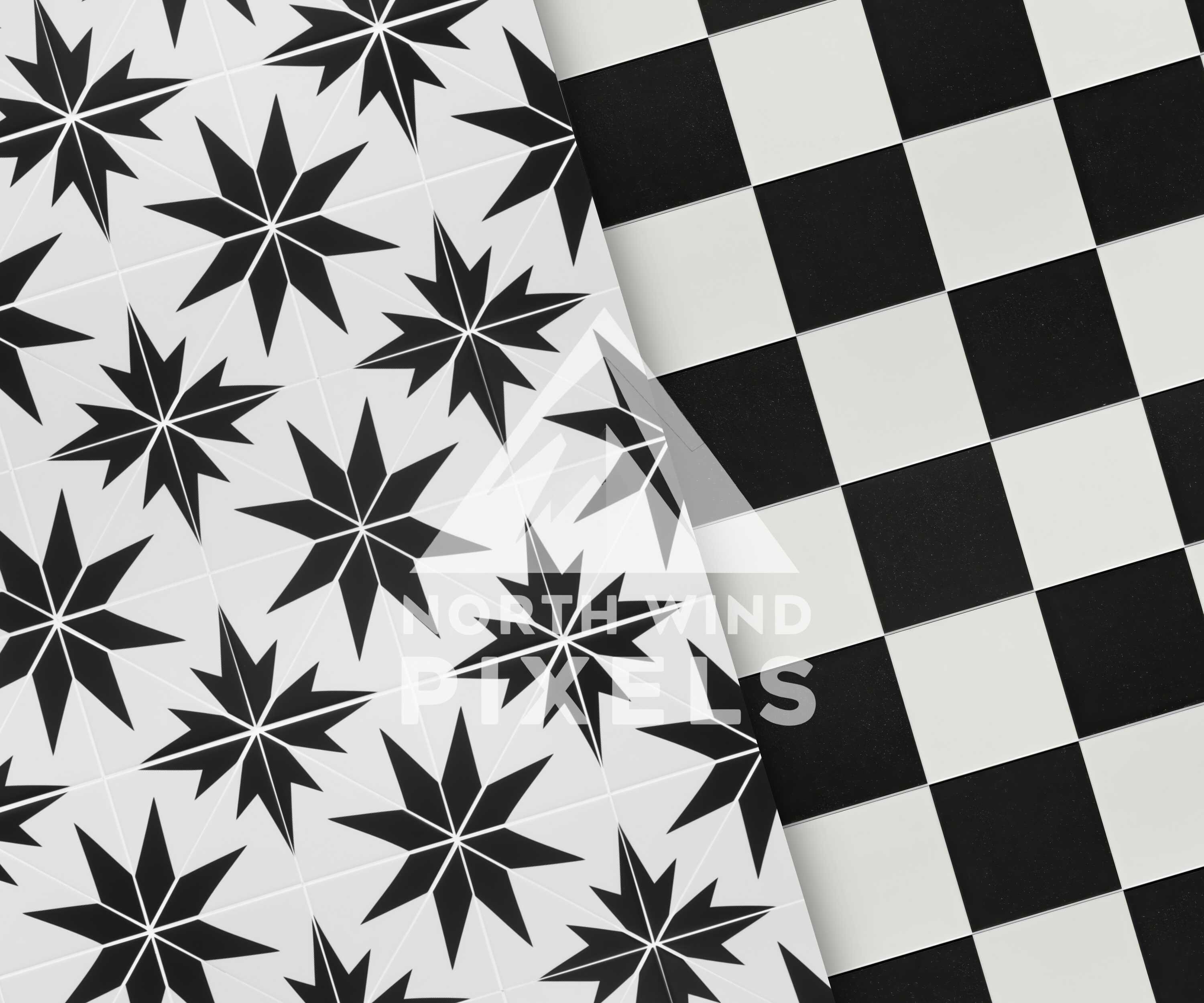 12 Black and White Tile Textures Digital Papers, Seamless, Geometric ...