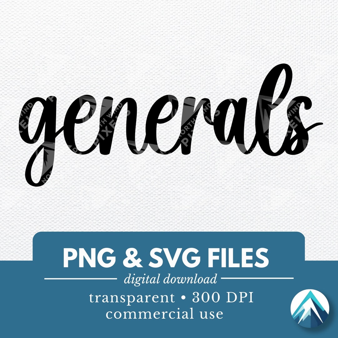 Generals Digital Download, PNG and SVG Files, Transparent Background ...