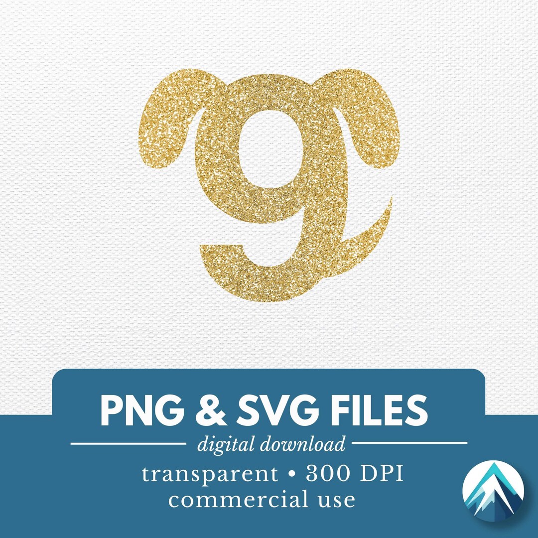9 Puppy Dog Birthday Number, PNG and SVG File, Digital Download, Floppy ...