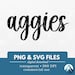 Aggies Digital Download, PNG and SVG Files, Transparent Background ...