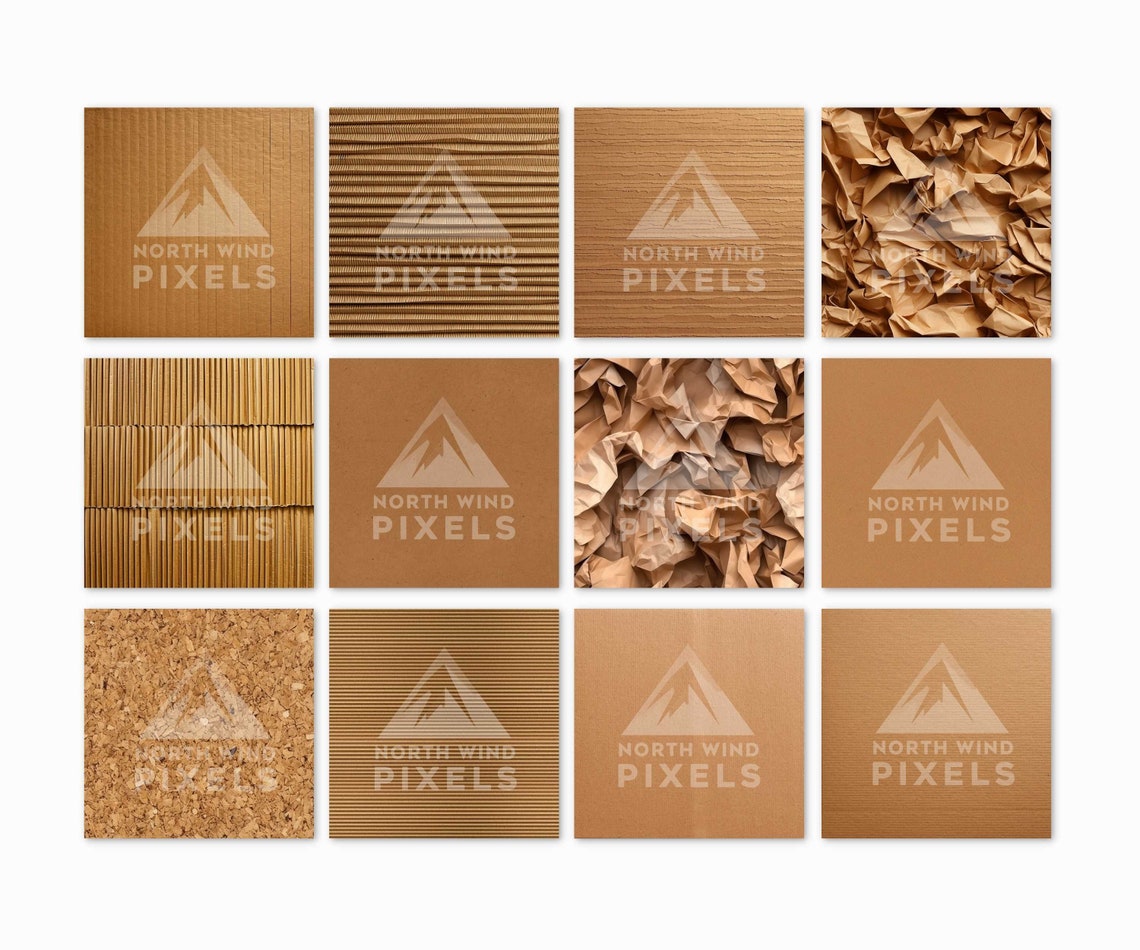 12 Cardboard Texture Digital Papers, 12x12, JPG Download, Realistic ...
