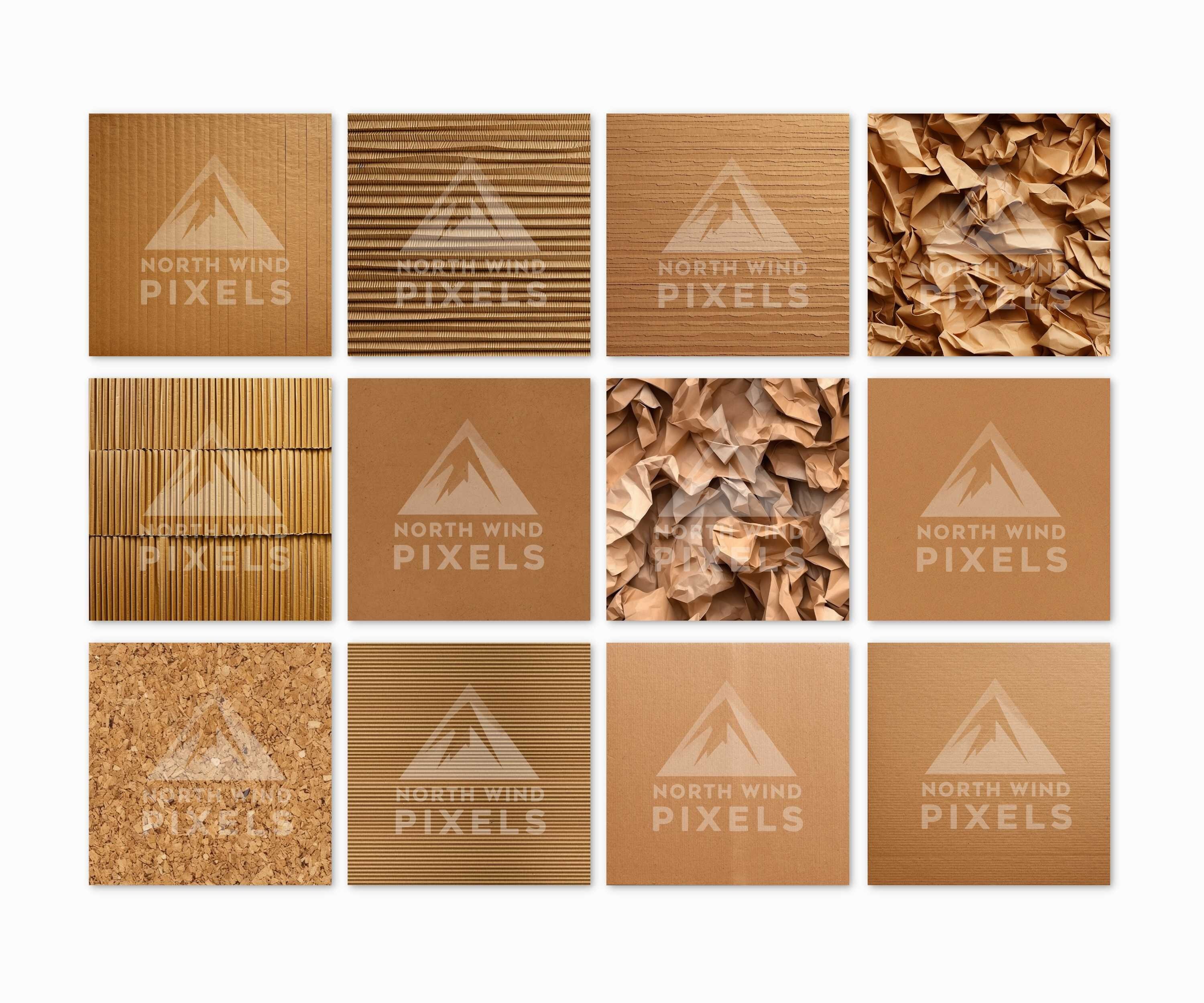 12 Cardboard Texture Digital Papers, 12x12, JPG Download, Realistic ...