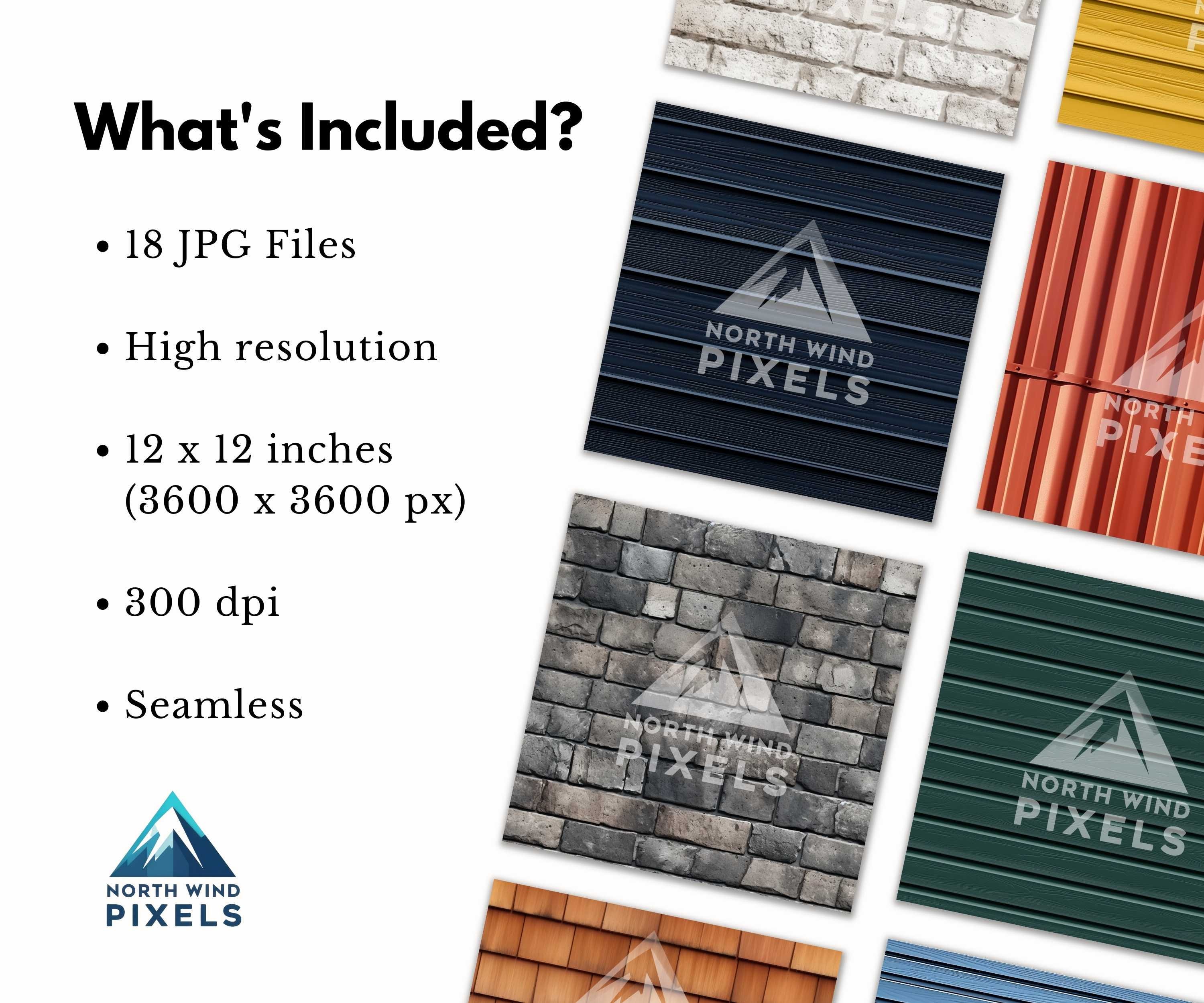 18 House Siding Digital Papers, Seamless Textures, 12x12, Realistic Exteriors Dollhouse, Red ...