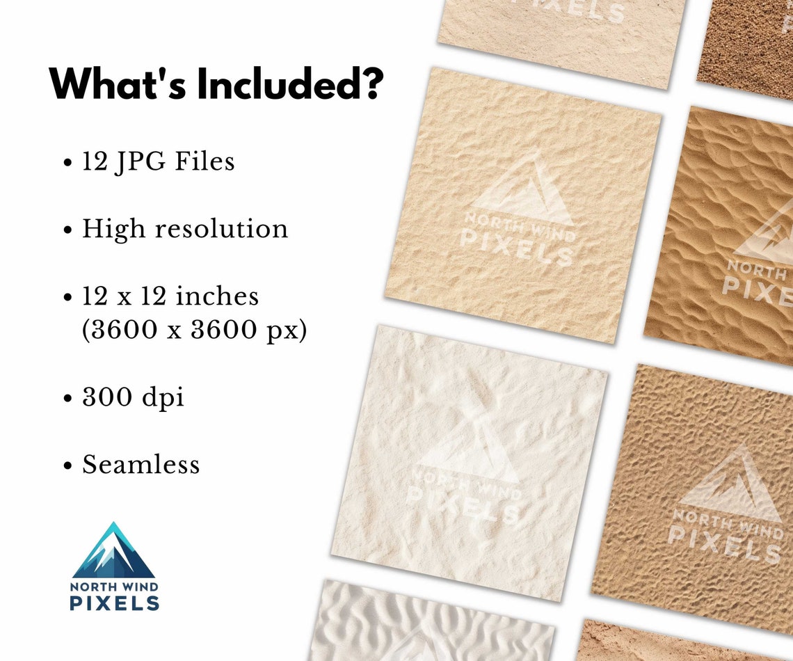 12 Sand Texture Digital Papers, Seamless Patterns, 12x12, JPG Download ...