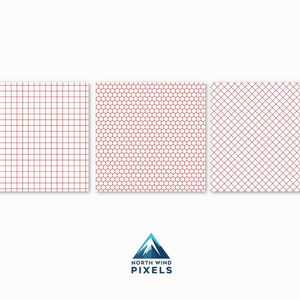 3 Red Watermark Grids With Transparent Backgrounds, PNG Files, Instant ...