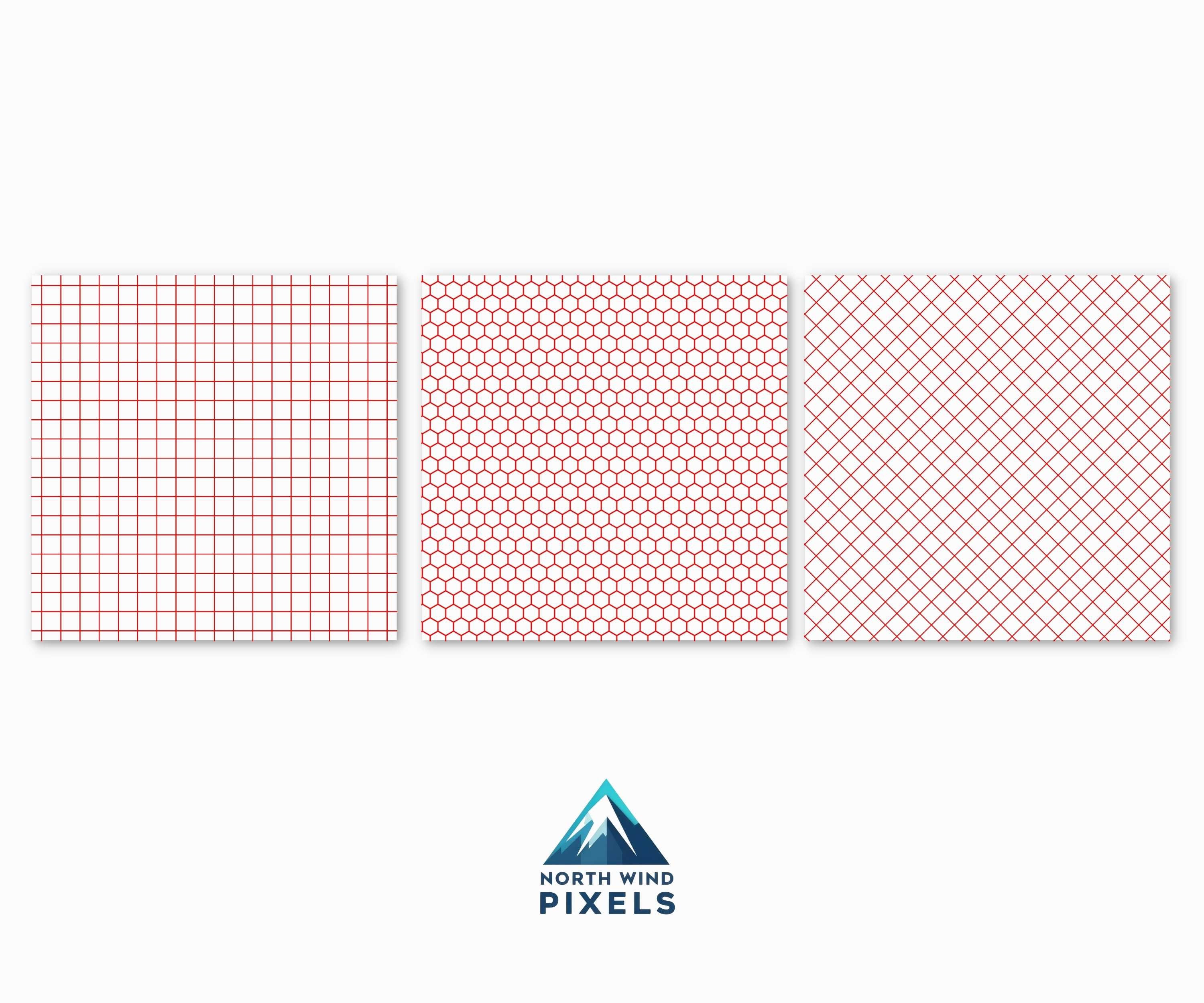 3 Red Watermark Grids With Transparent Backgrounds, PNG Files, Instant ...