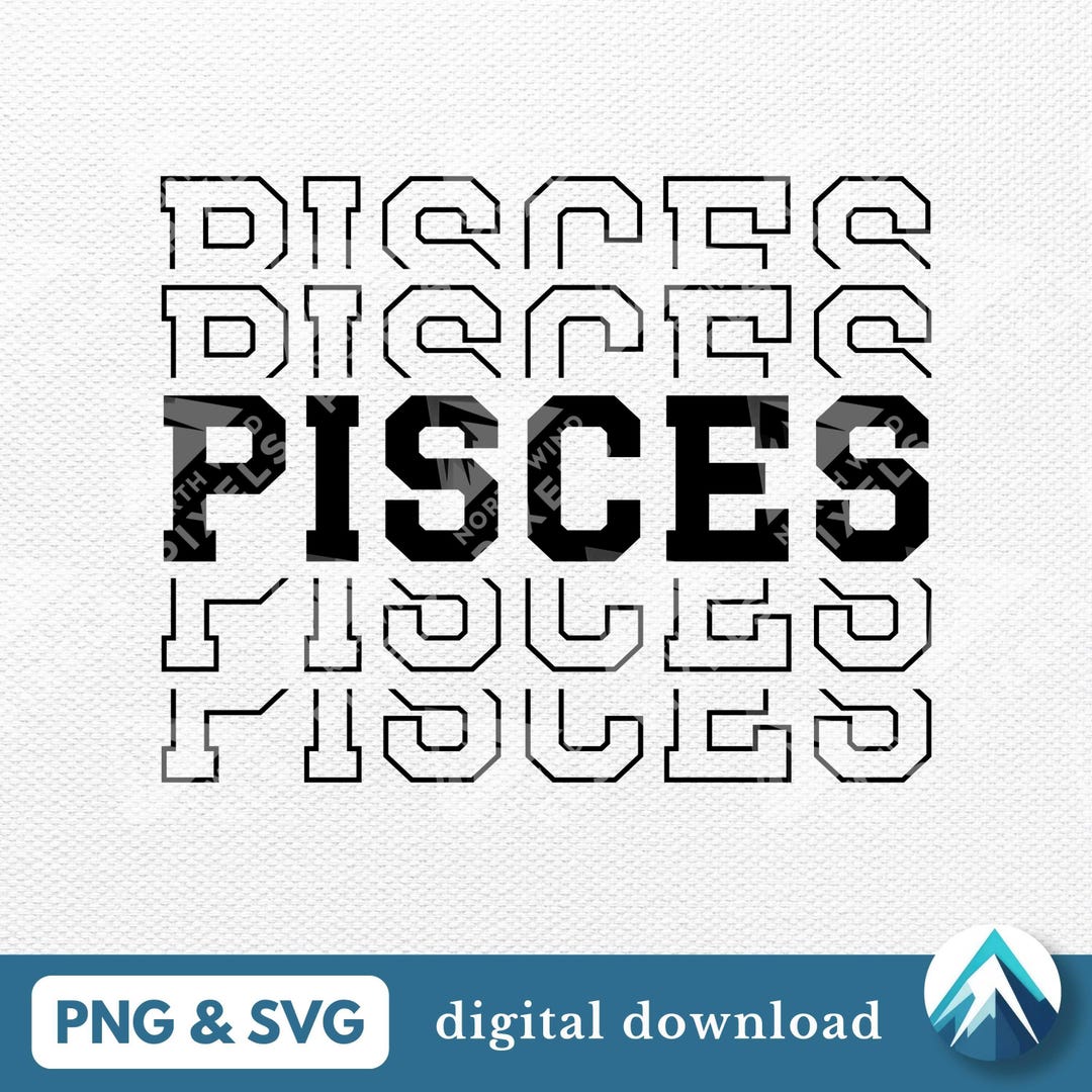 Pisces Digital Download, PNG and SVG File, Transparent Background ...
