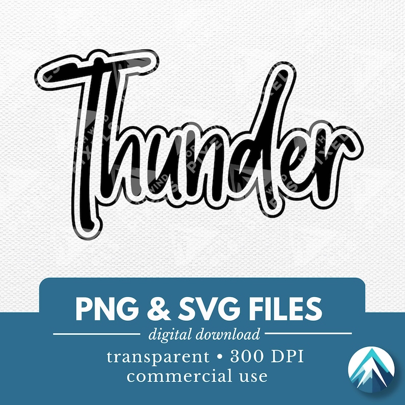 Thunder Digital Download, PNG and SVG Files, Clipart With Transparent ...