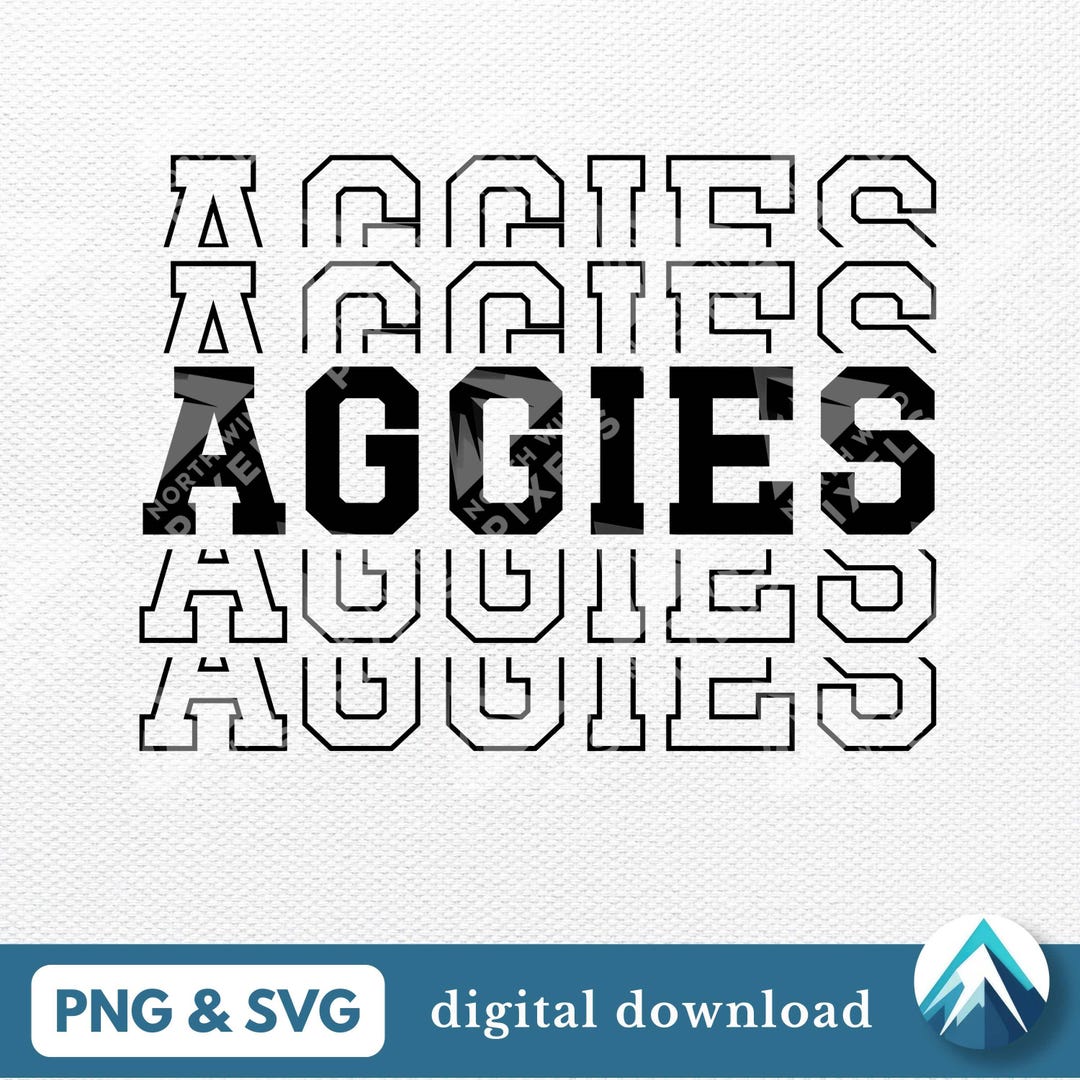 Aggies Digital Download, PNG and SVG Files, Transparent Background ...