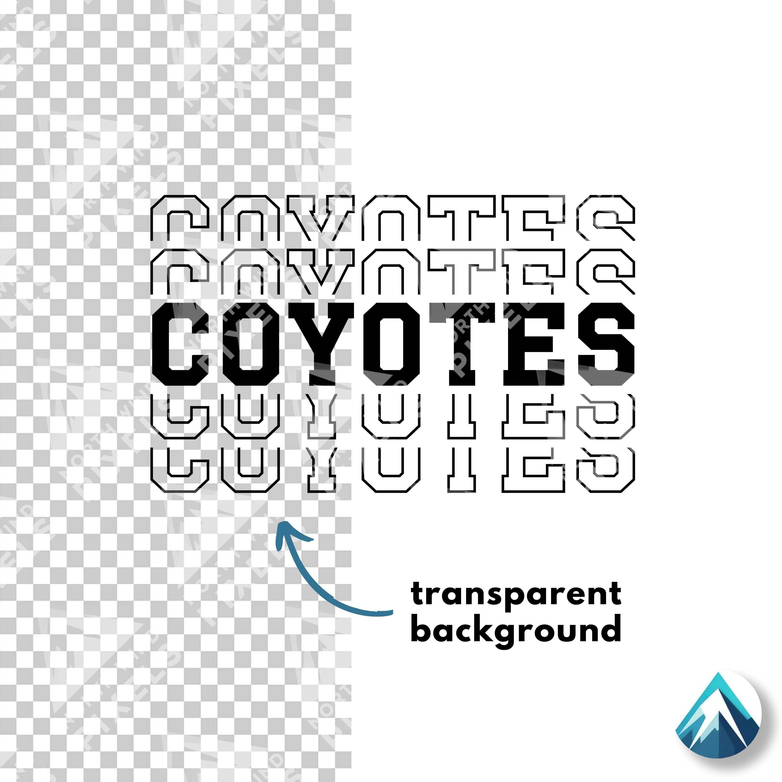 Coyotes Digital Download, PNG and SVG File, Clip Art With Transparent ...