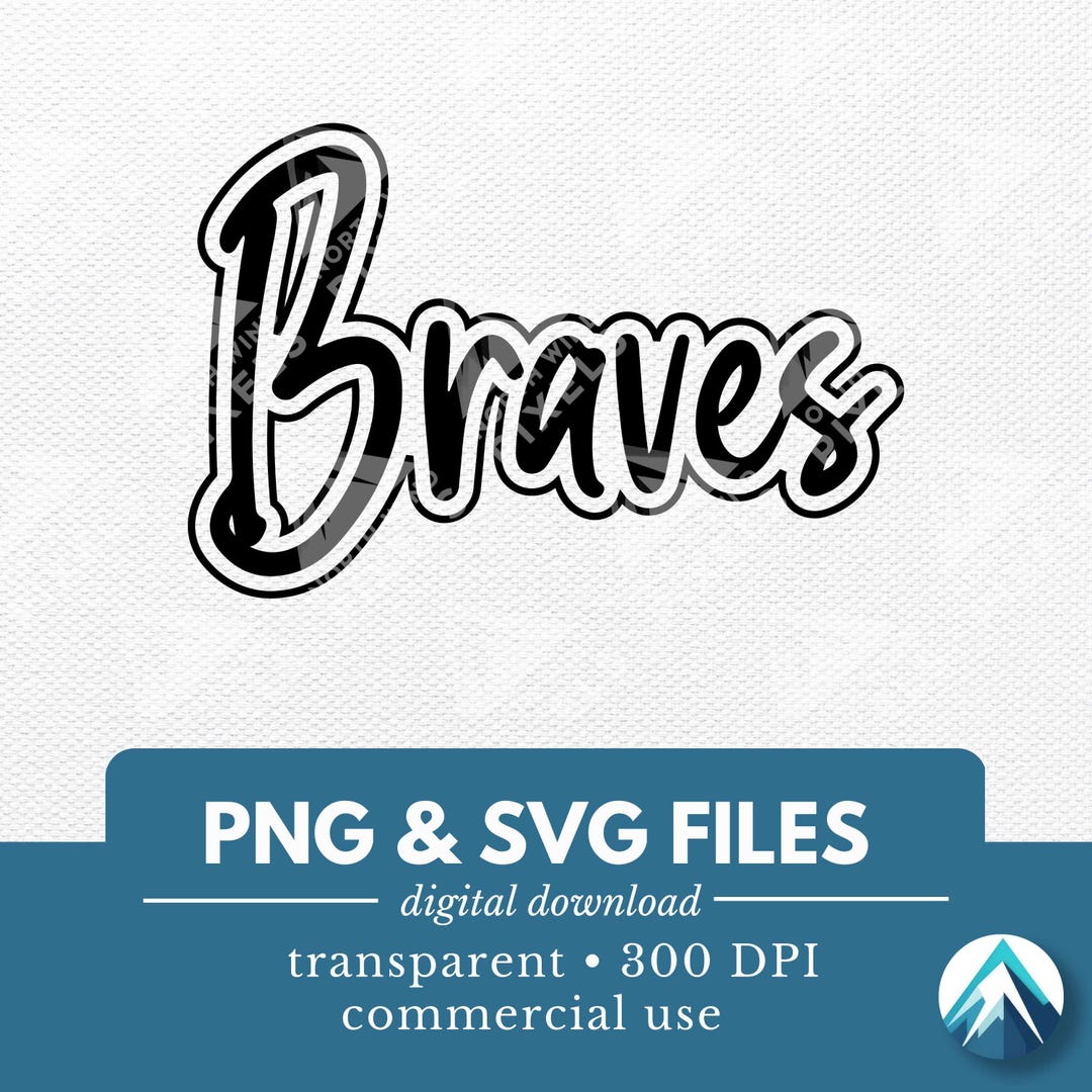 Braves Digital Download, PNG and SVG Files, Transparent Background ...