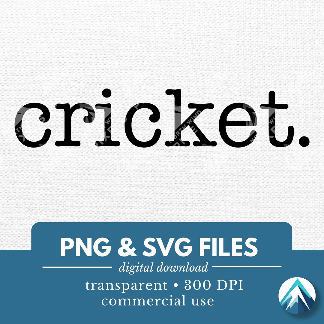 Cricket Digital Download, PNG and SVG Files, Transparent Background ...