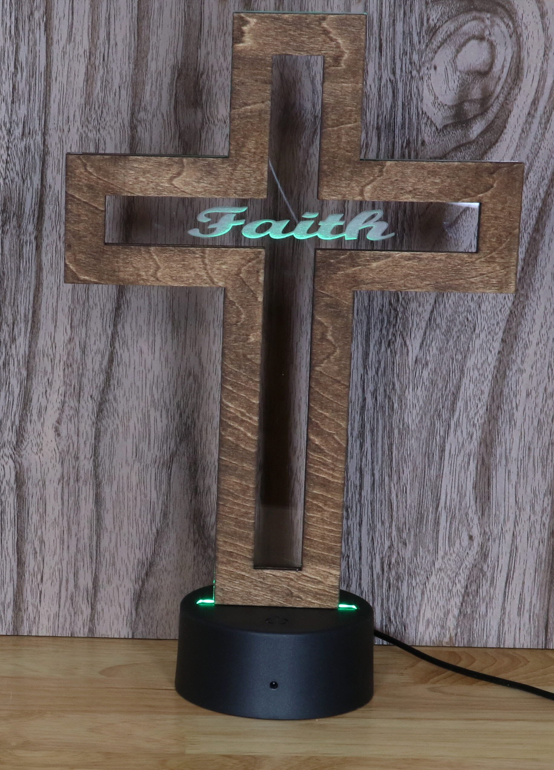 Personalized Wooden LED Cross Holiday Birthday Anniversary Laser ...