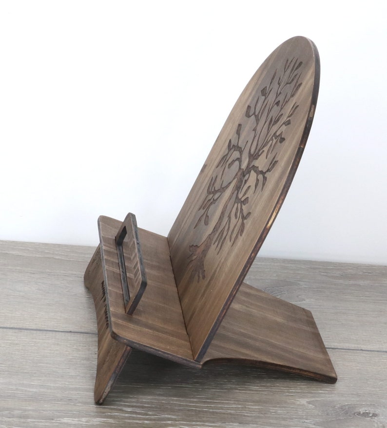 Personalized Cookbook Stand, Tree of Live Wooden Cookbook Stand, Recipe ...