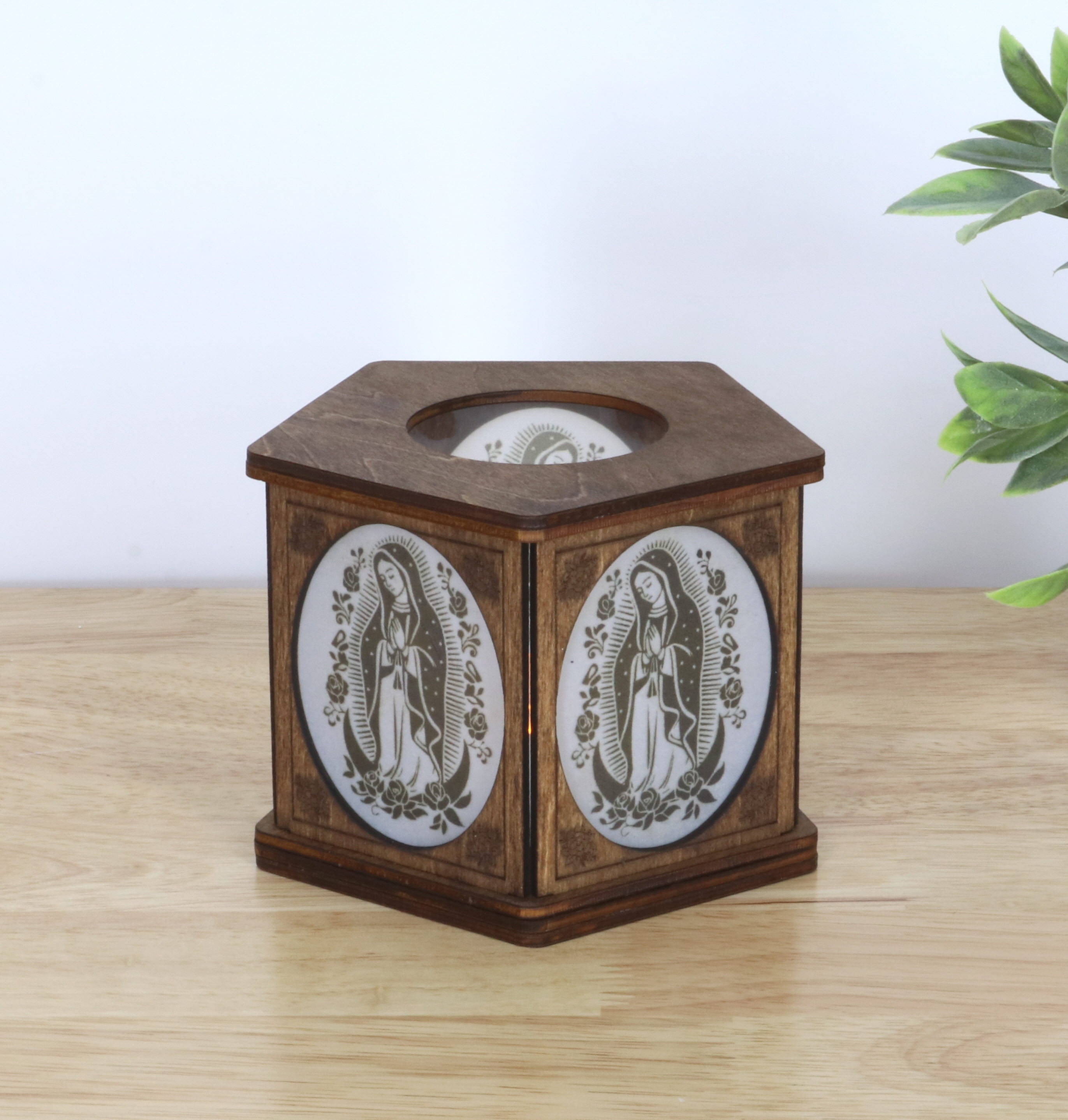 Small Laser Cut Virgen Mary Candle Holder, Night Light, Lamp Shade ...