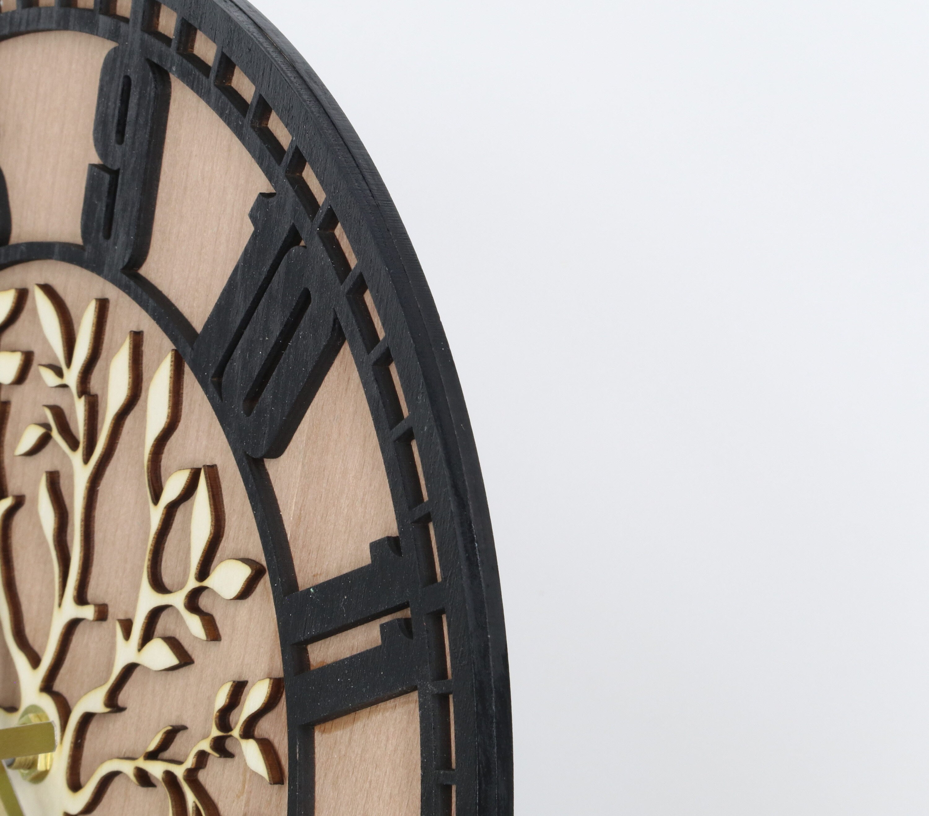 Wooden Wall Clock, Tree of Life Clock, Laser Cut Wall Clock, Wall Clock ...