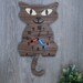 Wooden Cat Pendulum Clock, Cat Lovers, 3D Cat Clock, Nursery or Kids ...