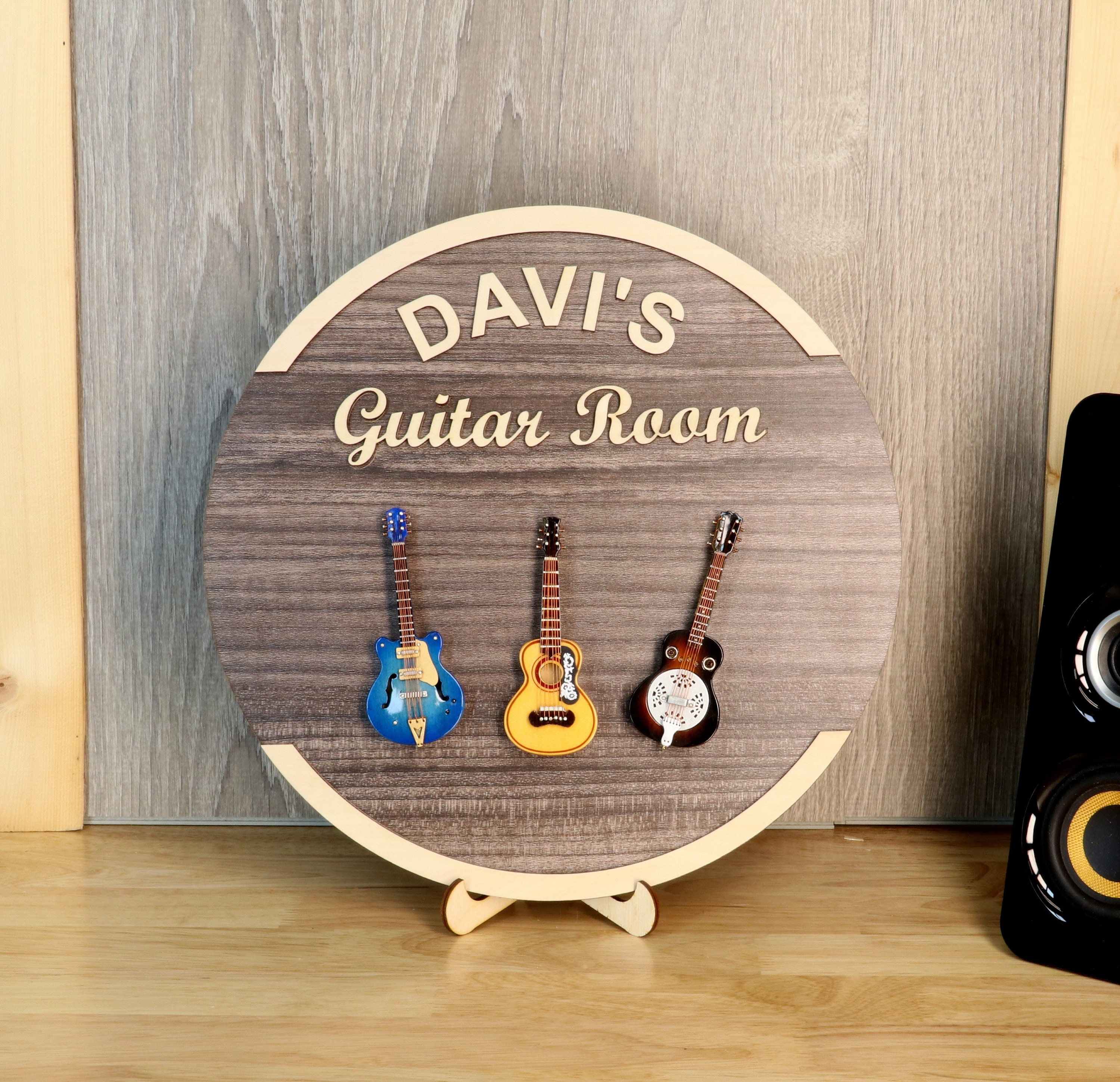 11.5" Personalized 3D Guitar Sign, Music Sign, Multilayer Guitar Sign ...