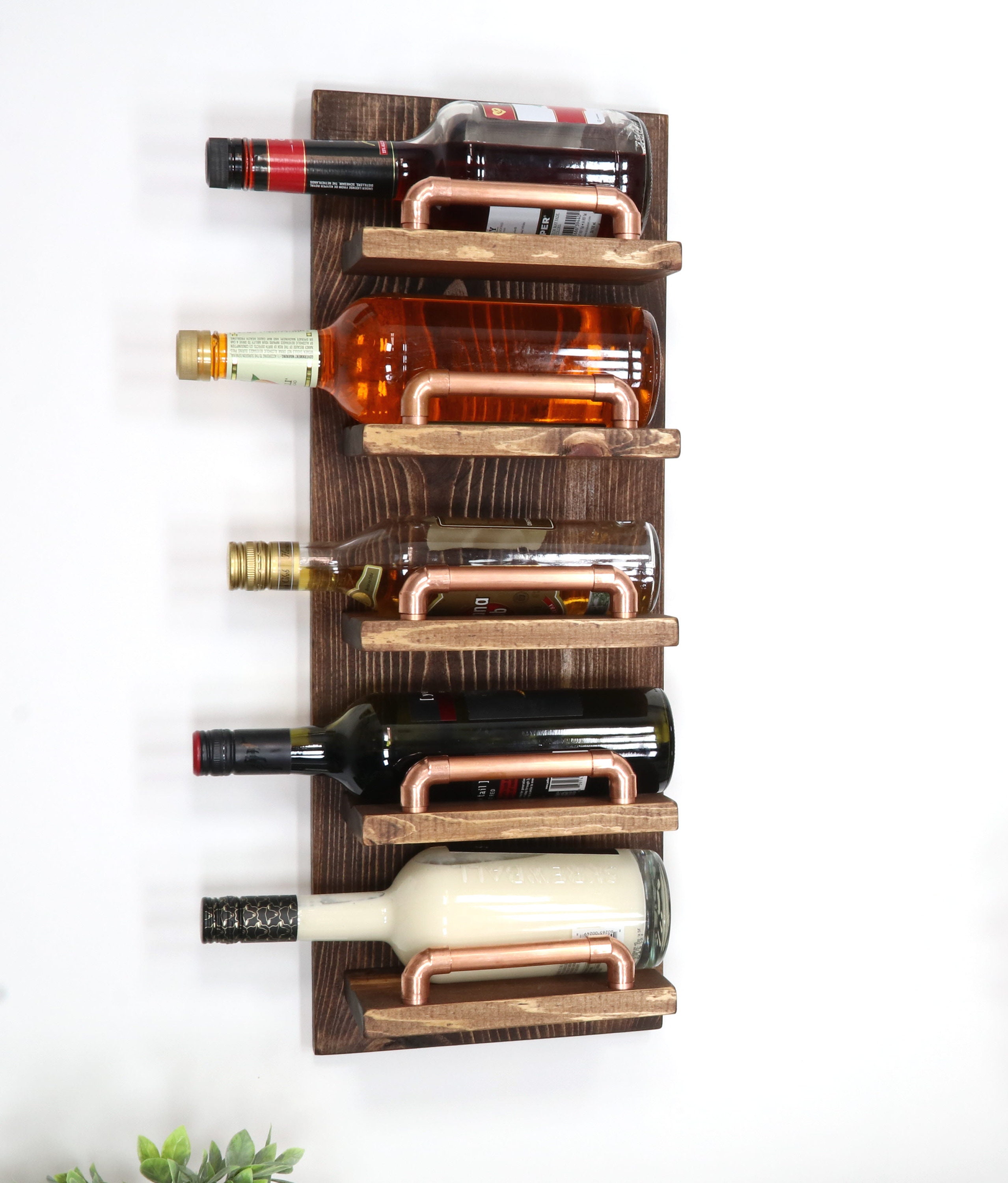 Vertical Tiered Rustic Wine Rack, Wall Mounted Bottle Holder - Etsy
