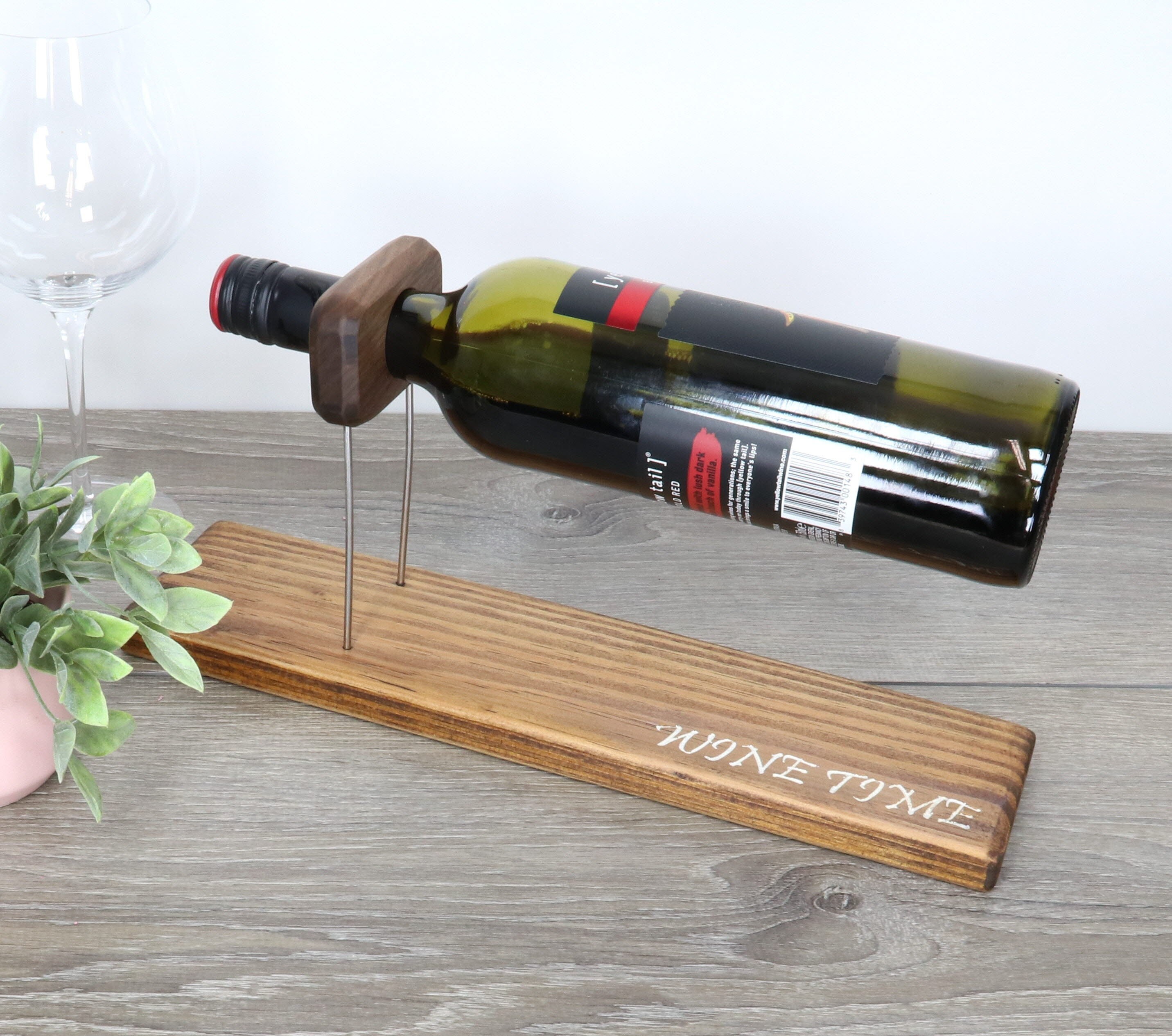 Personalized Floating Wine Bottle Holder for Him Levitating Stand Gift ...