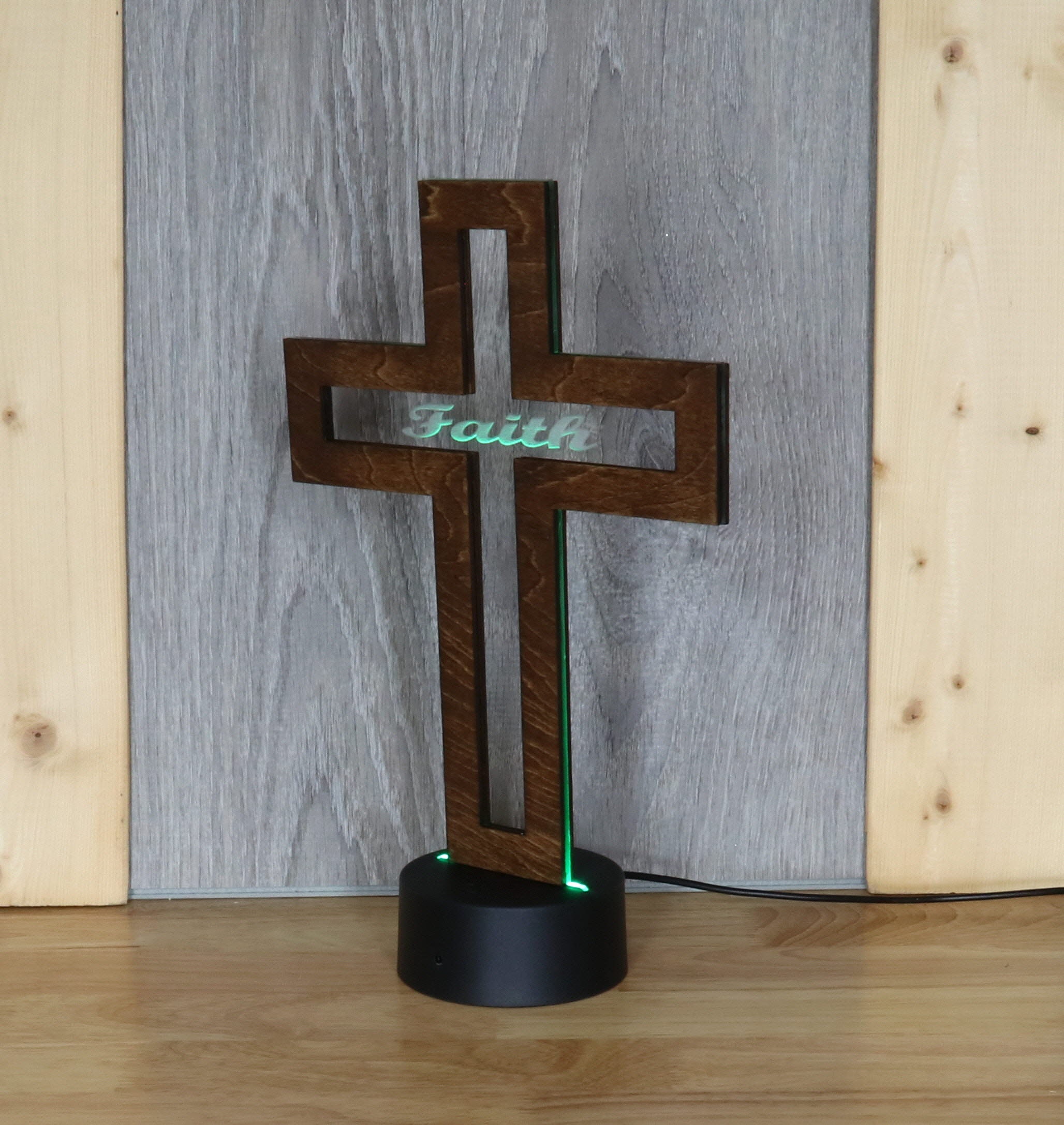 Personalized Wooden LED Cross Holiday Birthday Anniversary Laser ...