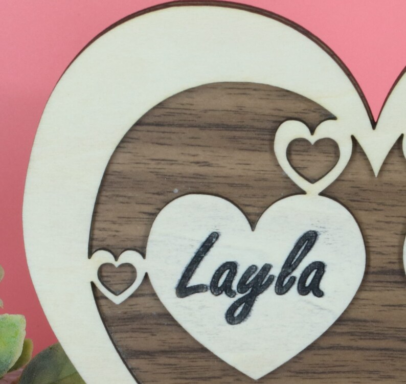 Valentine's Day, Personalized Heart Sign, Hand Made & Lase Engraved and ...