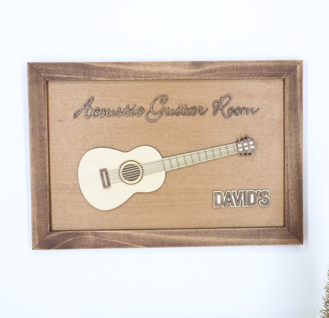 Wooden Guitar Sign, Laser Cut Acoustic Guitar, Multilayer 3D Guitar ...