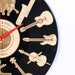 11.75 Vinyl & Wooden Musical Instrument Wall Clock, 12 Intruments Clock ...