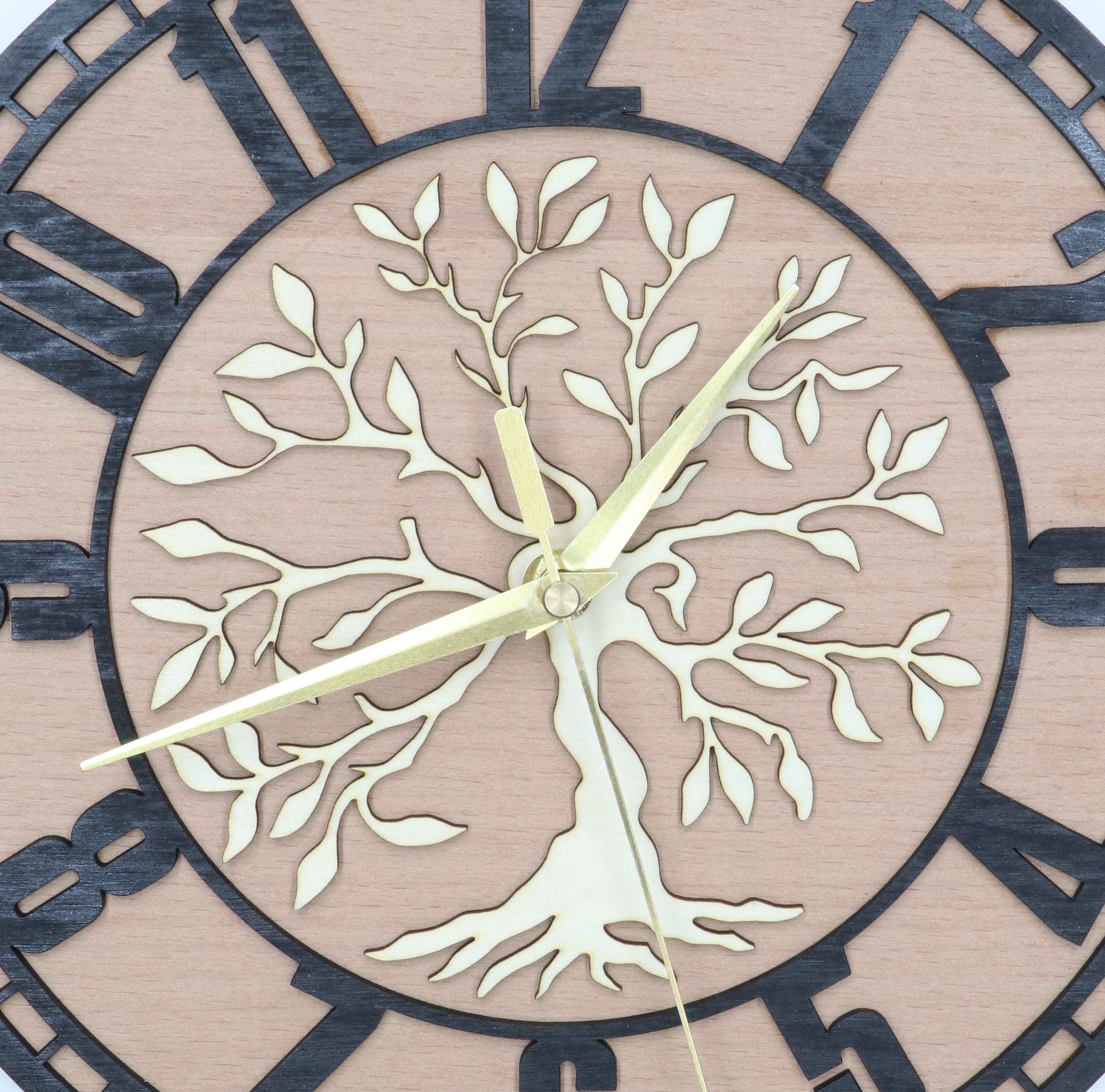 Wooden Wall Clock, Tree of Life Clock, Laser Cut Wall Clock, Wall Clock ...