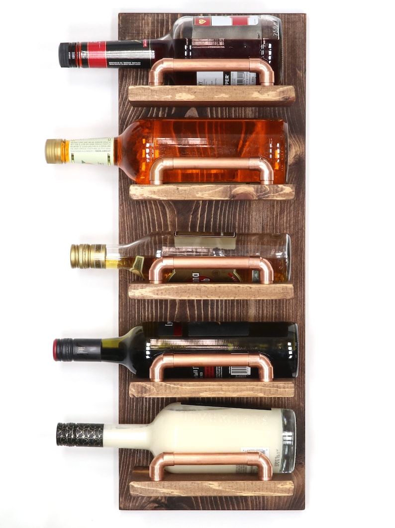 Vertical Tiered Rustic Wine Rack, Wall Mounted Wood Wine Bottle Holder ...