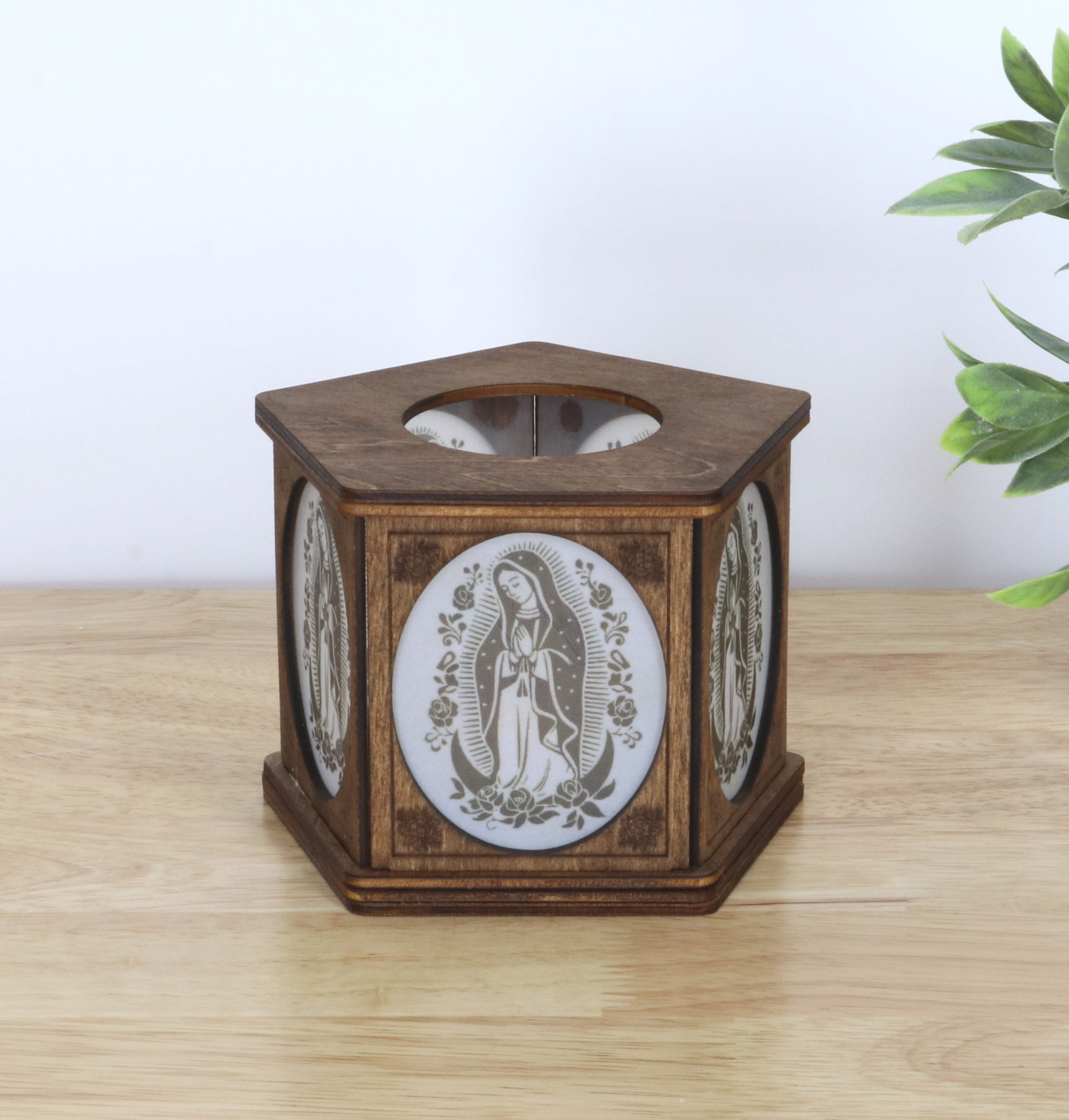 Small Laser Cut Virgen Mary Candle Holder, Night Light, Lamp Shade ...