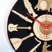11.75 Vinyl & Wooden Musical Instrument Wall Clock, 12 Intruments Clock ...