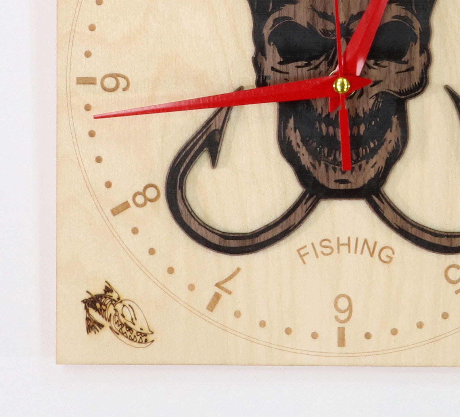 Customizable Fishing Wooden Clock, 3D Wooden Clock , Fishing Wall Clock ...
