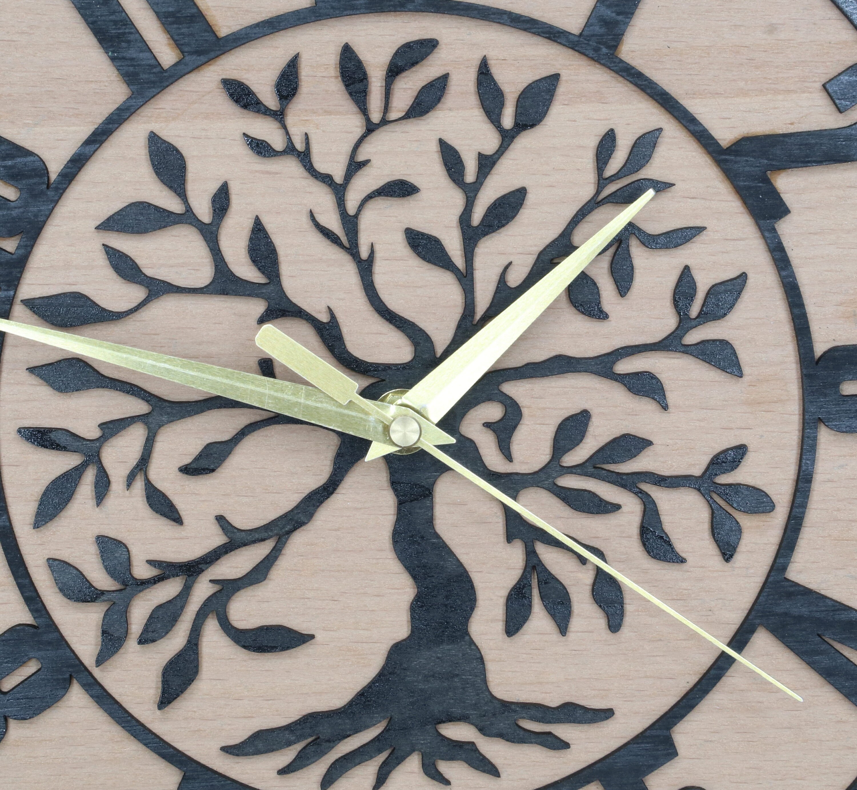 Large Wooden Wall Clock, Oversized Tree of Life Clock, Laser Cut Wall ...