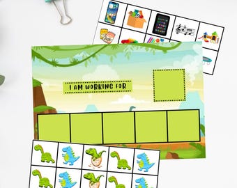 Dinosaur Themed Token Board, Token Economy Token System Reward Board ...