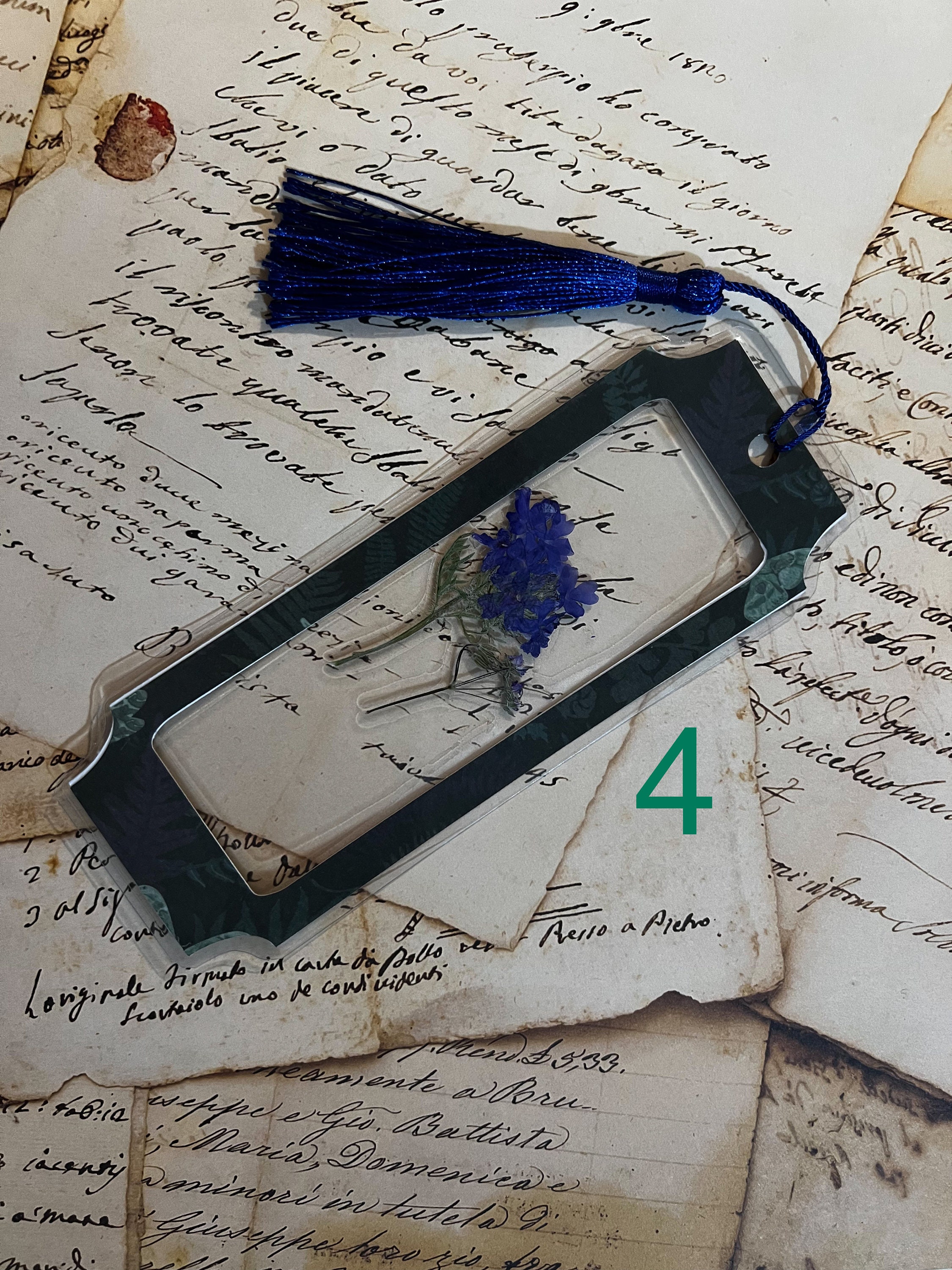 Pressed Flower Bookmark, Green Moths & Ferns Bookmarks, Real Flowers ...