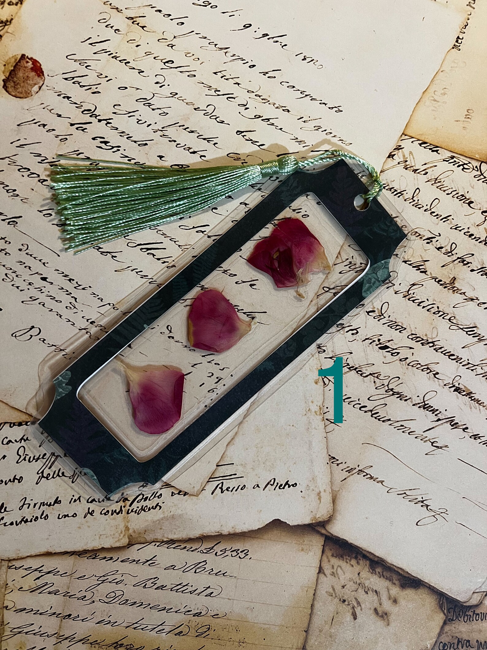 Pressed Flower Bookmark, Green Moths & Ferns Bookmarks, Real Flowers ...