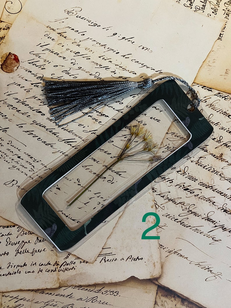 Pressed Flower Bookmark, Green Moths & Ferns Bookmarks, Real Flowers ...