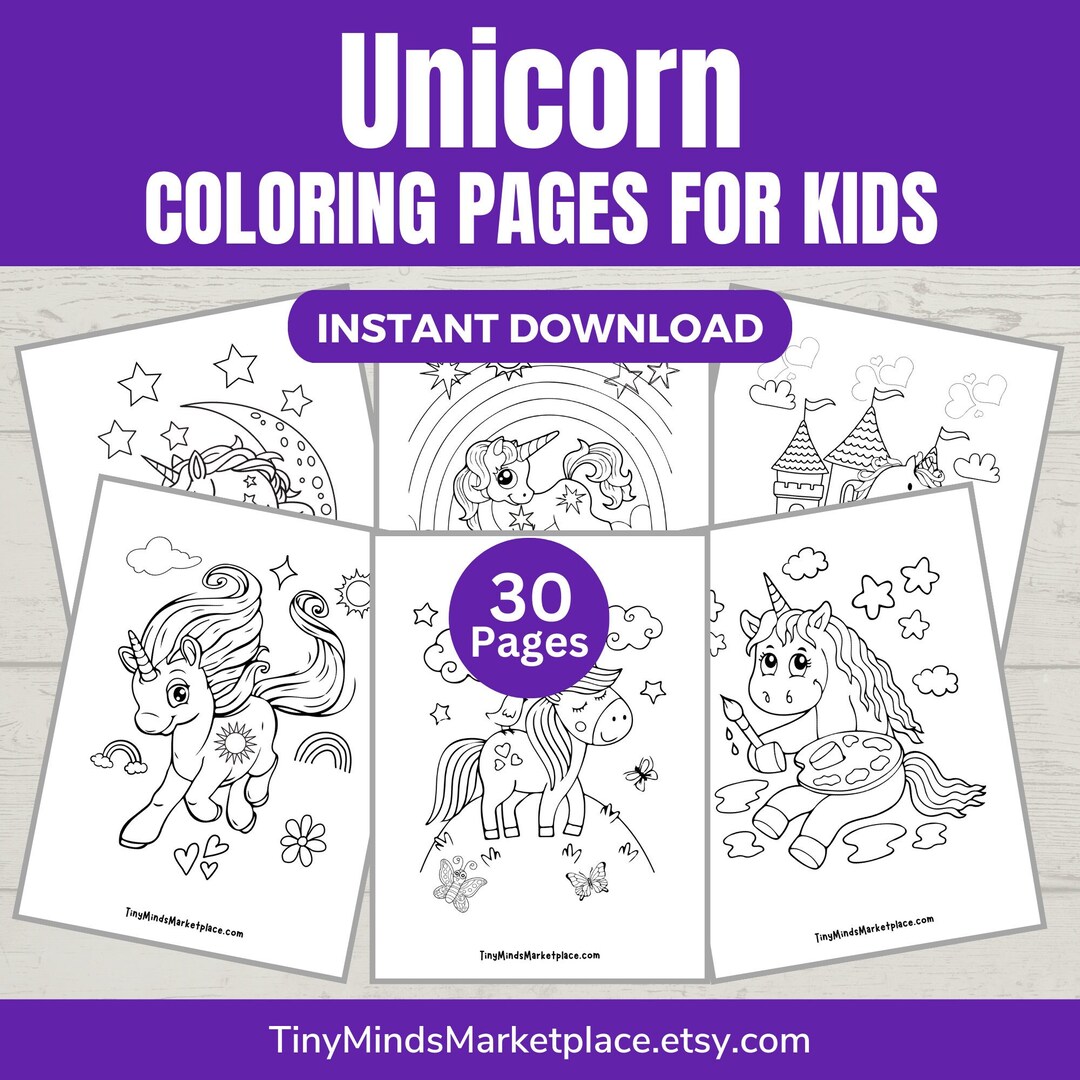 Unicorn Coloring Pages for Kids, Unicorn Printable, Cute Unicorns ...