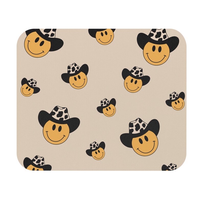 Cowboy/cowgirl Smiley Face Mouse Pad rectangle - Etsy